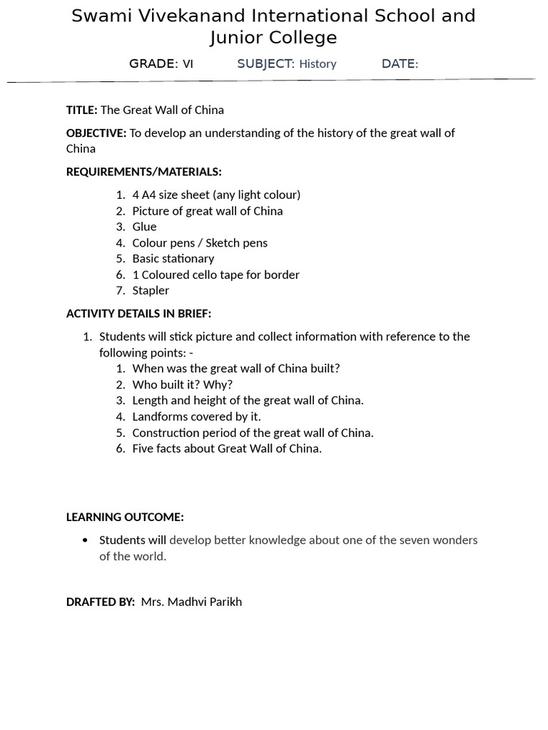 History Vi Project Term1 | PDF