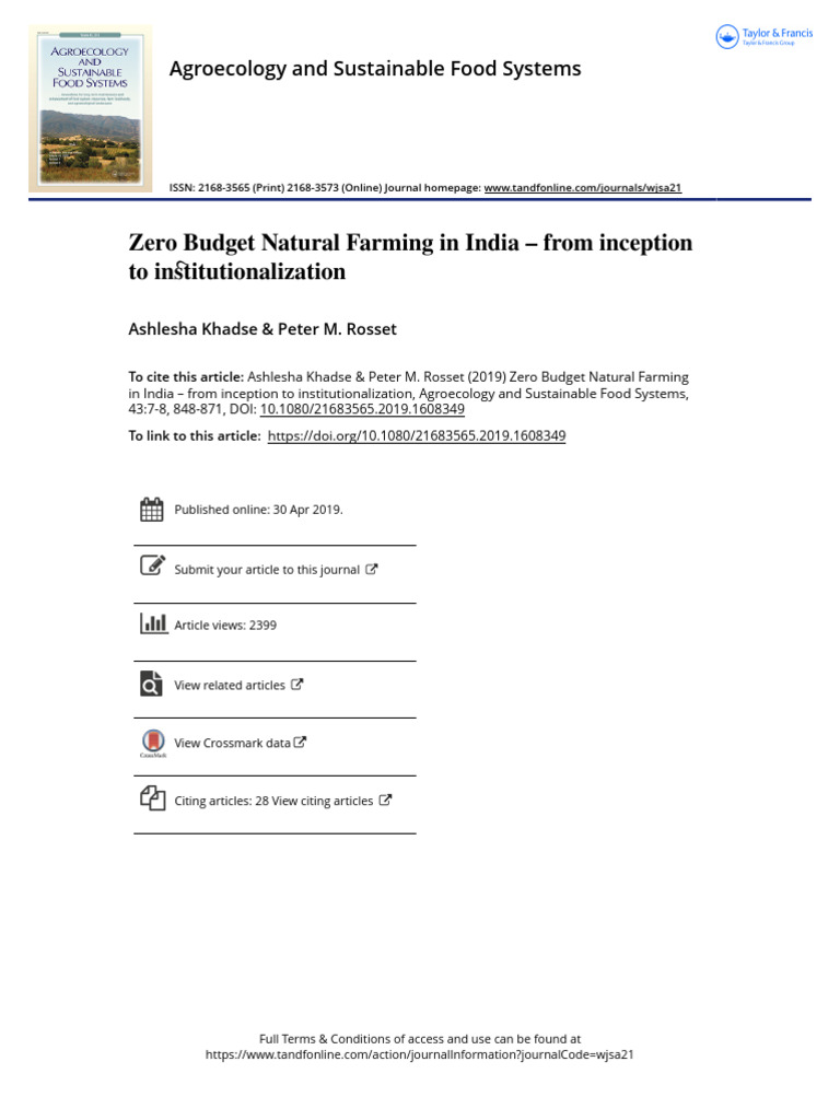 01-Zero Budget Natural Farming in India From Inception To ...