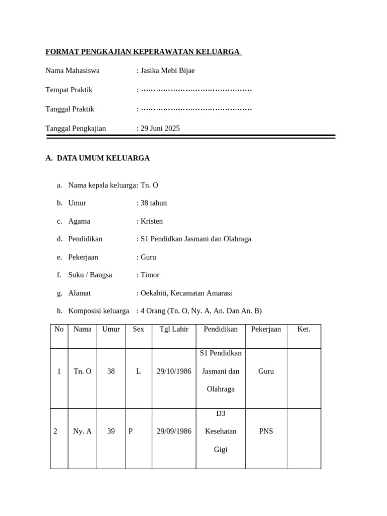 Ebixxx Format Pengkajian Keperawatan Keluarga | PDF