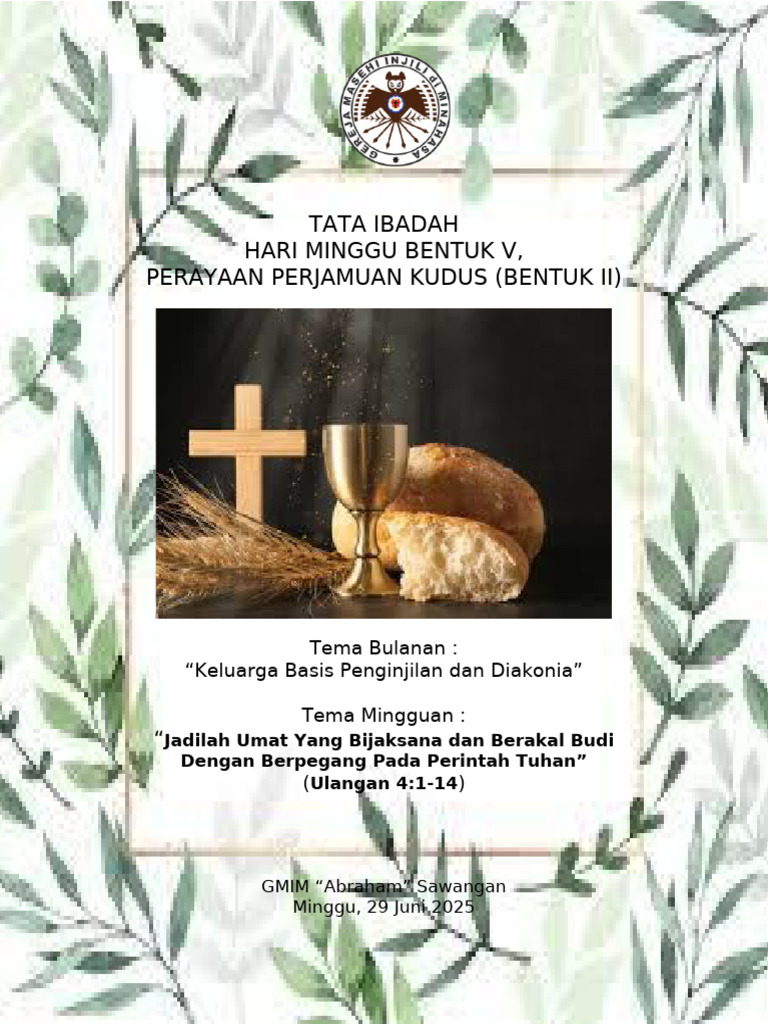 Perayaan Perjamuan Kudus 2025 | PDF