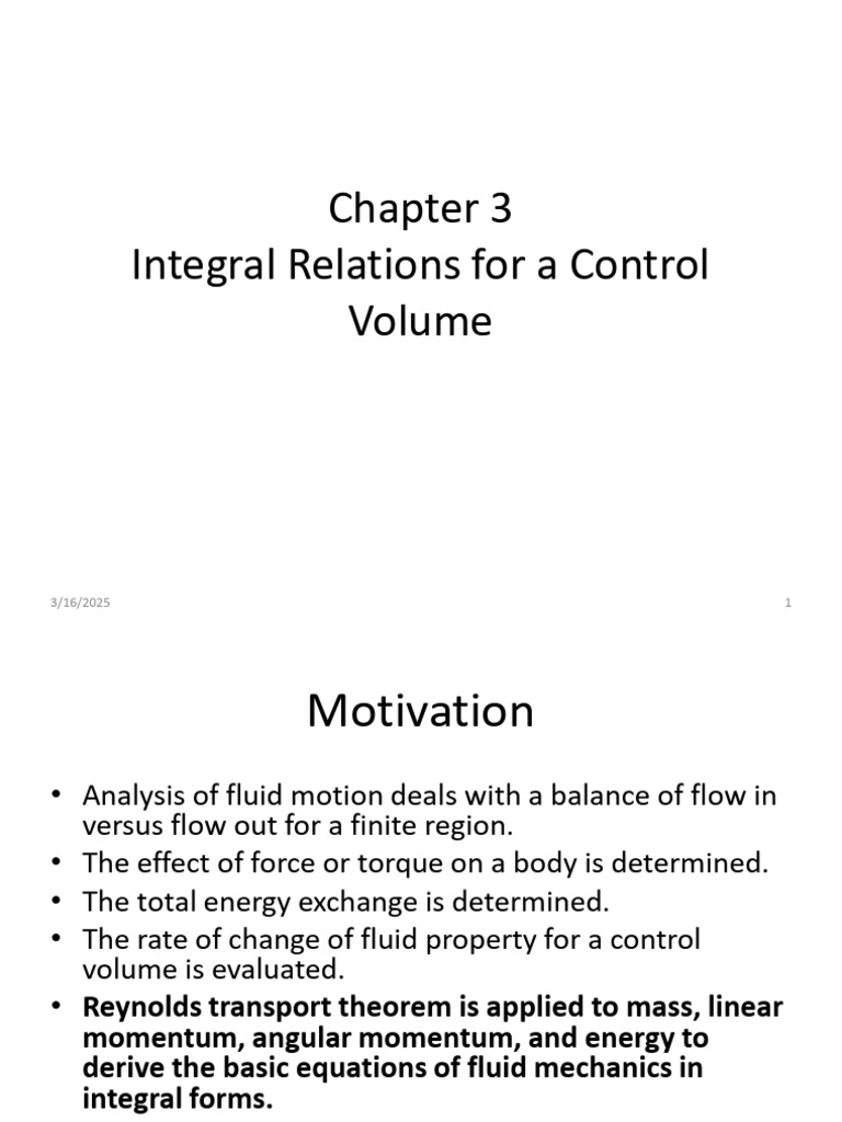 Chapter 3-Integral Relations For A Control Volume | PDF | Rotation ...