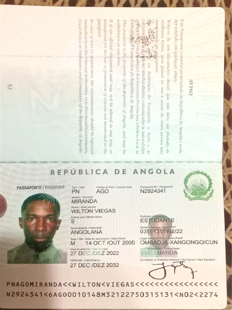 República de Angola Passaporte | PDF