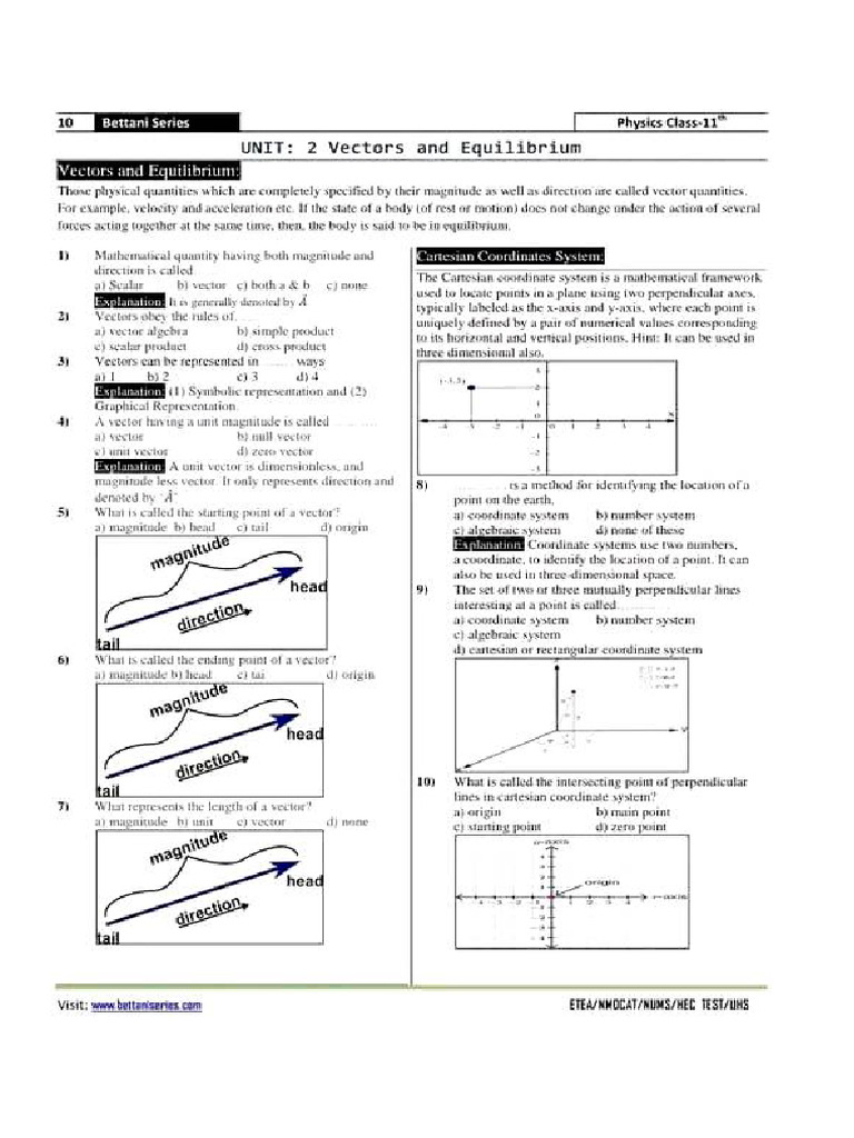 Vectors and Equilibrium Mcqs | PDF