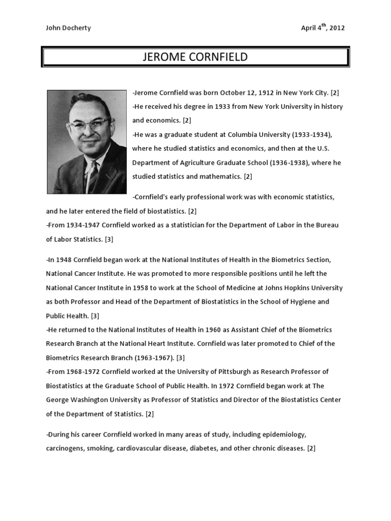 Jerome Cornfield | Download Free PDF | Statistics | Epidemiology