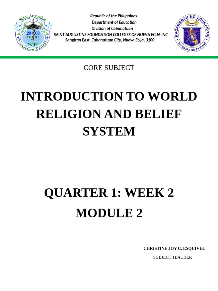 Introduction to World Religion Module | PDF