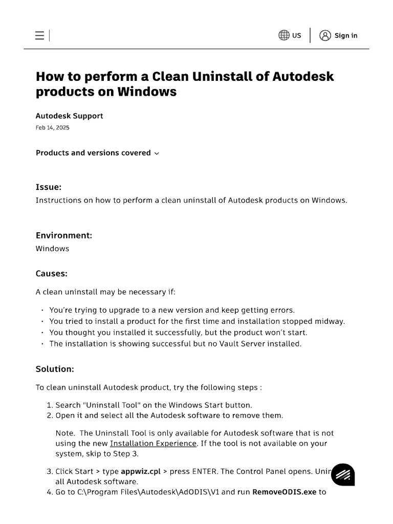 Autodesk Uninstall | PDF