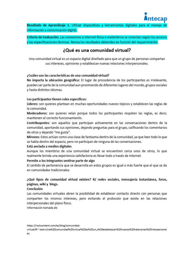 Comunidades Virtuales 3 PARTE | PDF