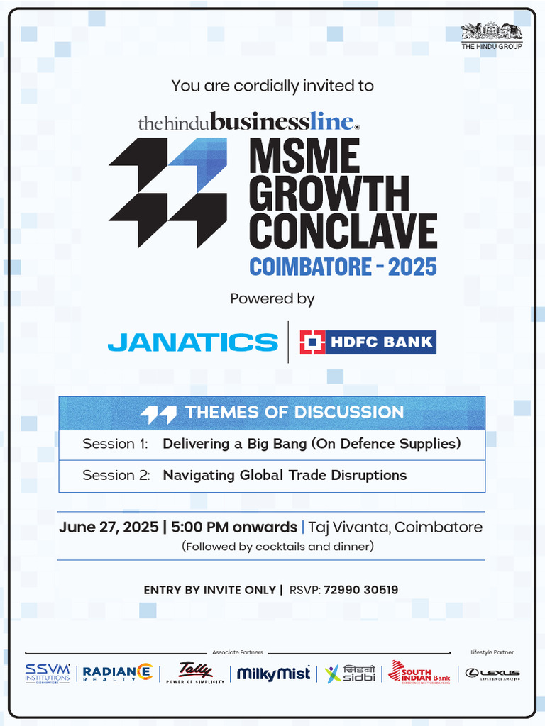 BL MSME Conclave 2025 - Agenda Coimbatore | PDF