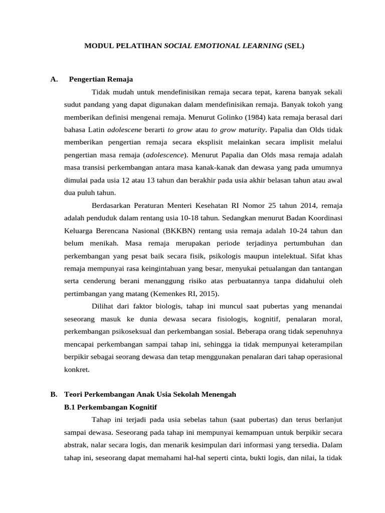 Modul Pelatihan SEL | PDF