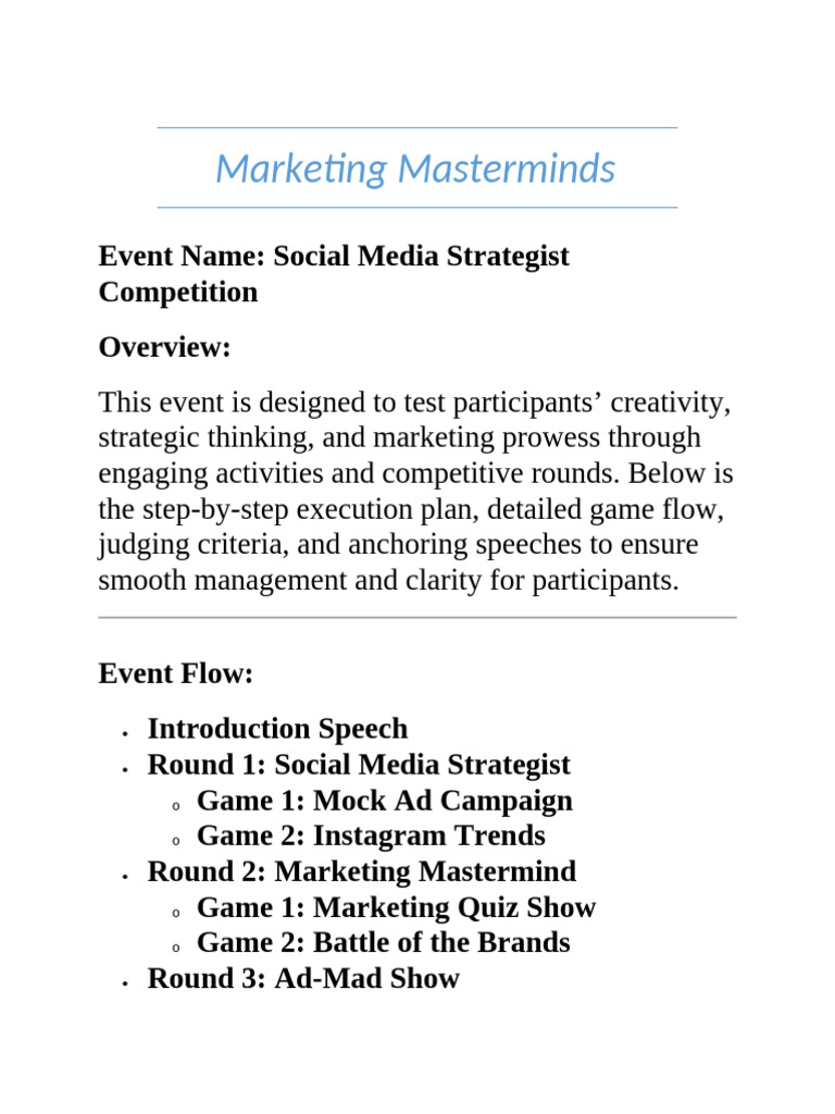 Social Media Strategist Competition Guide | PDF | Brand | Target Audience