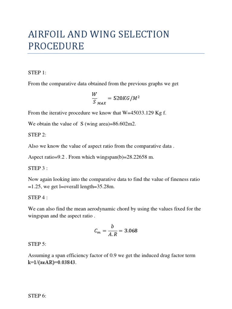 Airfoil and Wing Selection Guide | PDF
