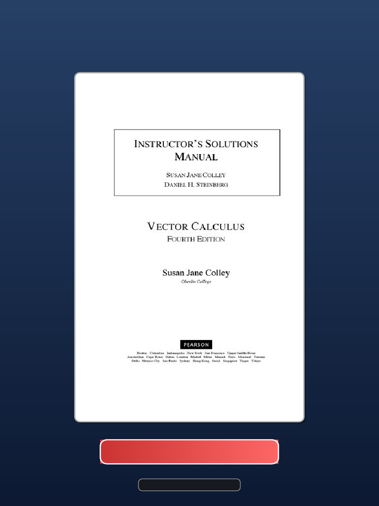 Complete Bundle Vector Calculus Solutions 4th Edition Susan Jane Colley ...