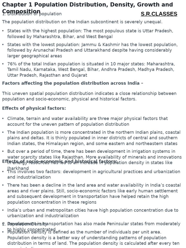 Population Distribution and Density in India | PDF | Slum | Developing ...
