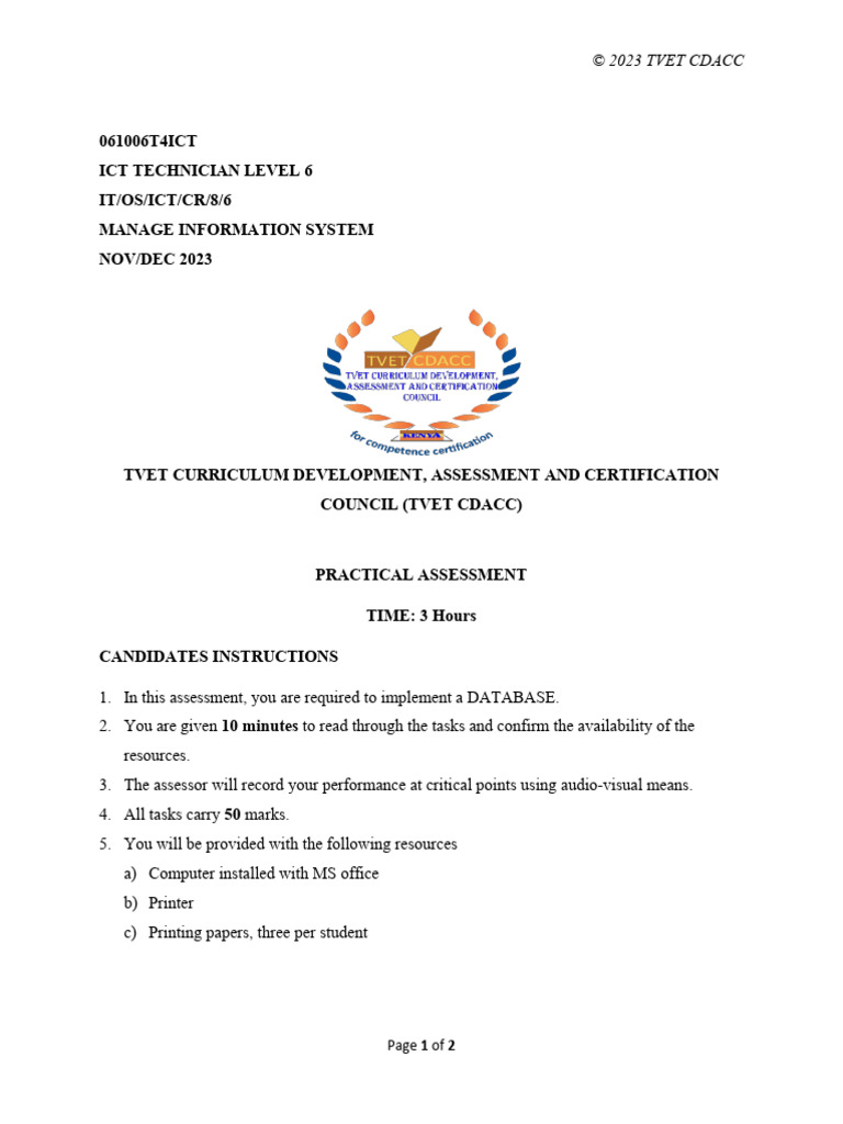 6-Management Information System - Candidate Practical | PDF | Microsoft Access | Data