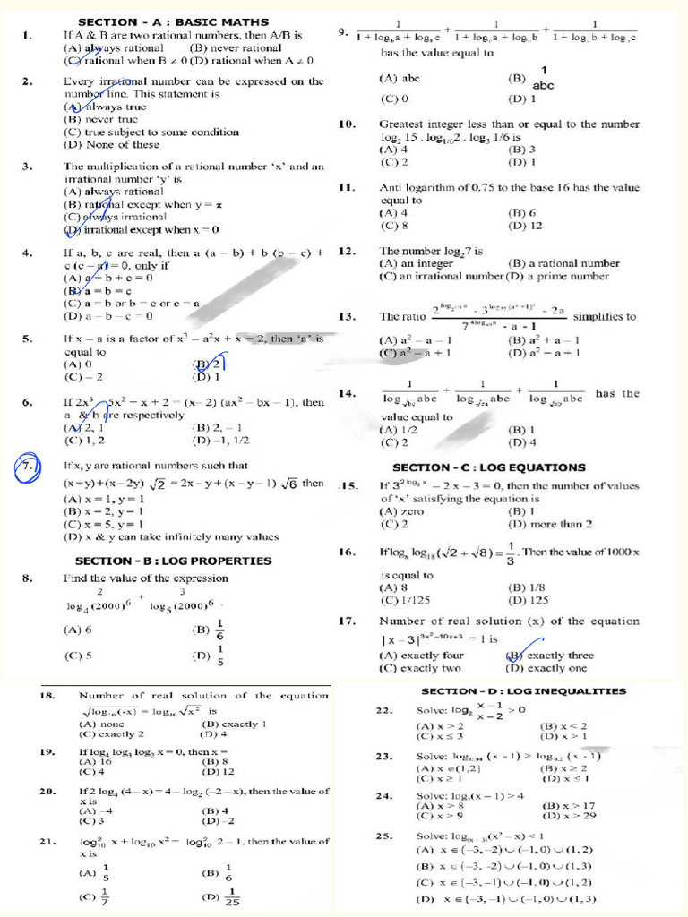 Basic Mathematics Questions | PDF