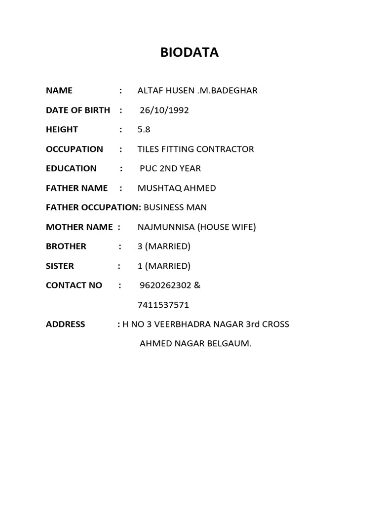 Biodate Altaf | PDF