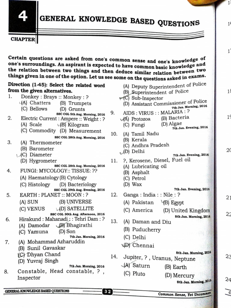 Common Sense Relation Questions | PDF | Planets