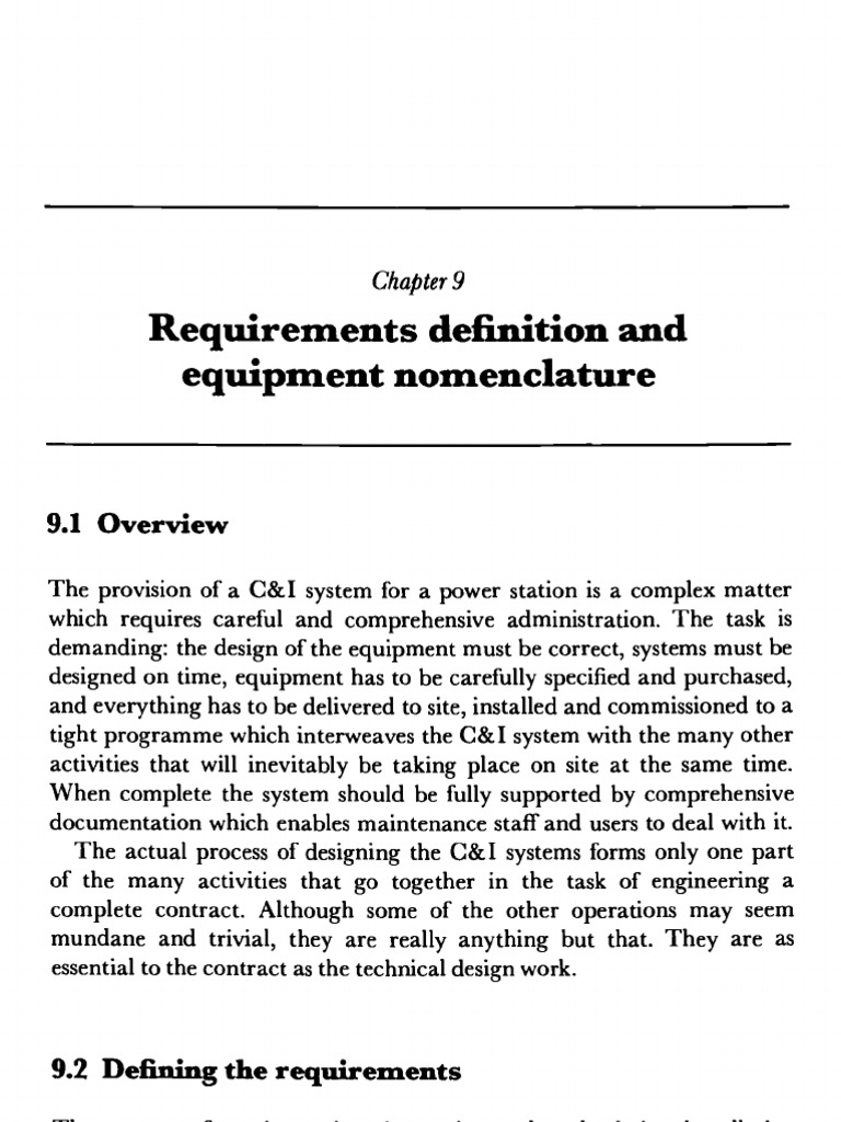 Requirements Definition and Equipment Nomenclature | PDF