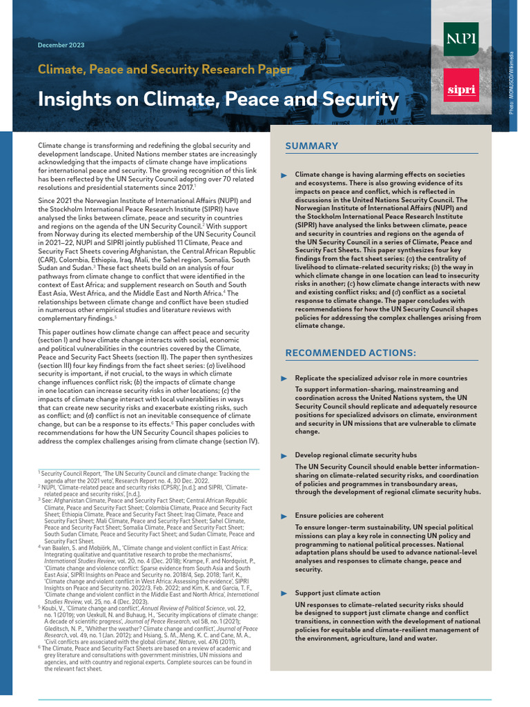 2023 Sipri-Nupi Insights | PDF | Pastoralism | Climate Resilience
