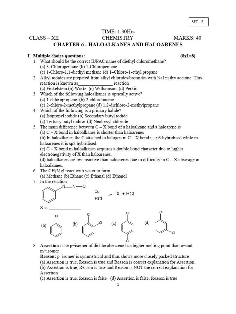 Optically Active Haloalkanes Explained | PDF | Molecules | Chemical ...