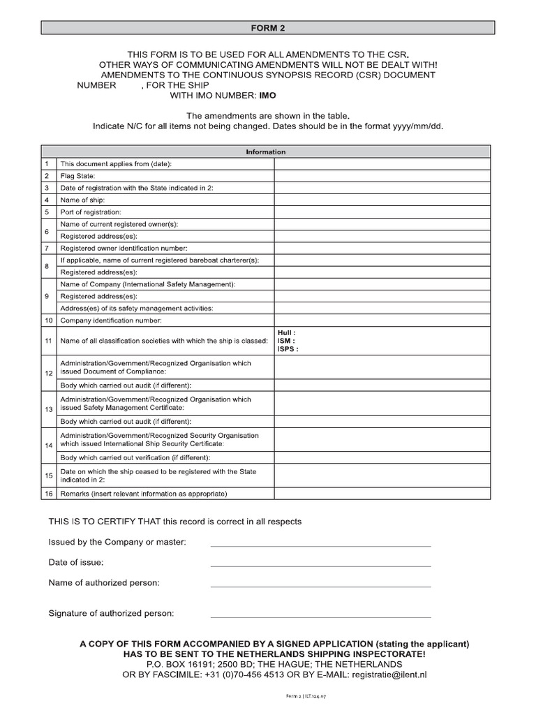 CSR Form 2 | PDF