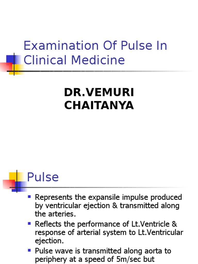 Examination of Pulse in Clinical Medicine | Pulse