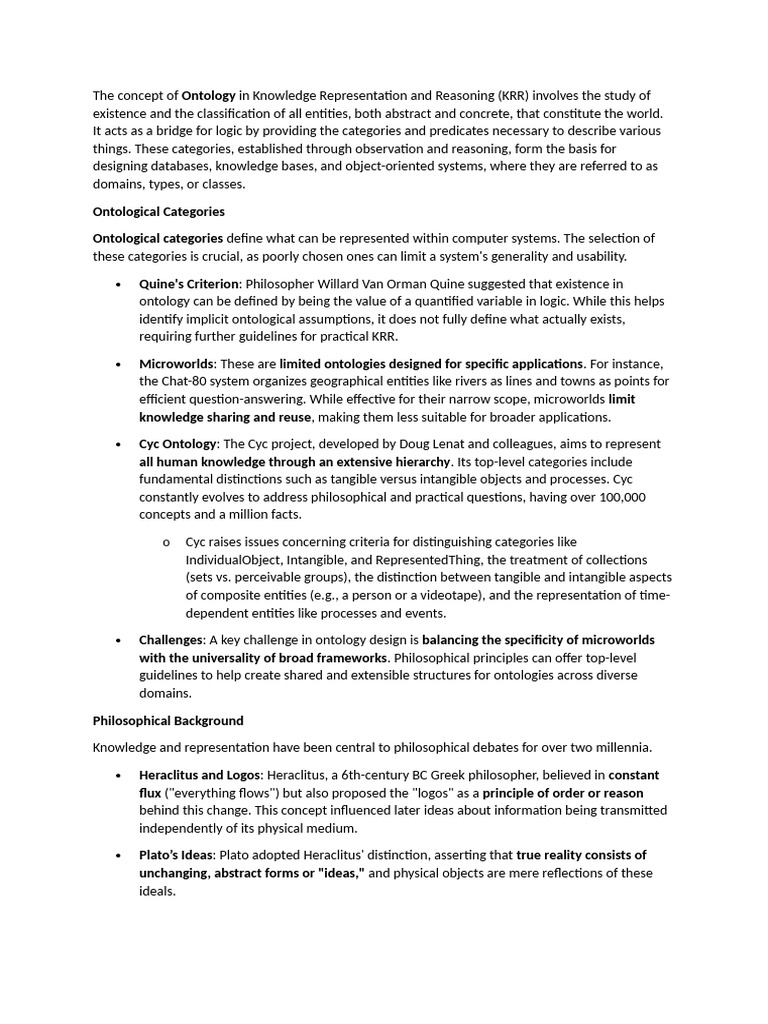 The Concept of Ontology in Knowledge Representation and Reasoning | PDF | Ontology | Idea