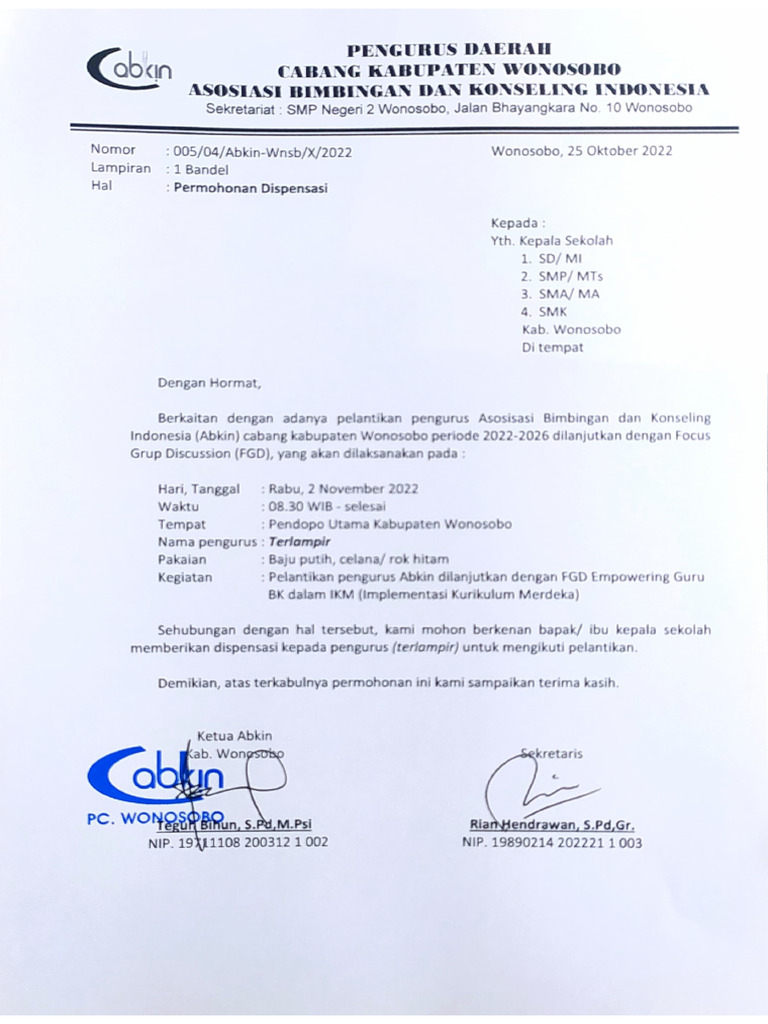 Pelantikan Pengurus Abkin | PDF