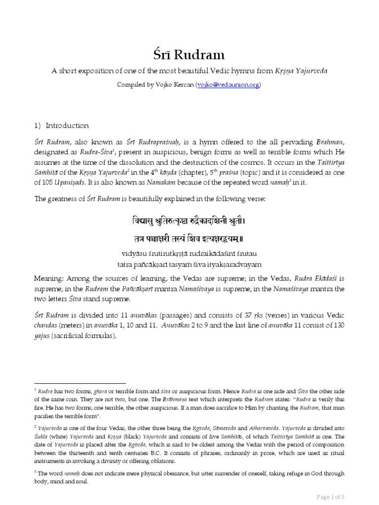 Rudram Meaning | PDF | Shiva | Vedas