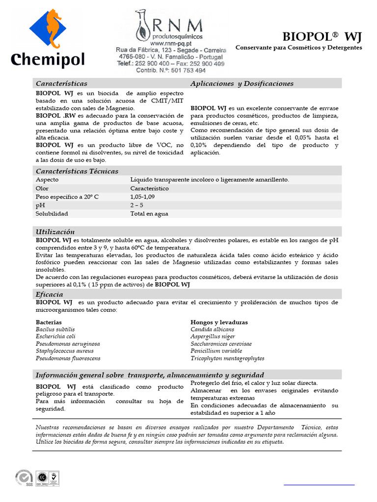 RNM - Biopol WJ - FT | PDF | Solubilidad | Sal (química)