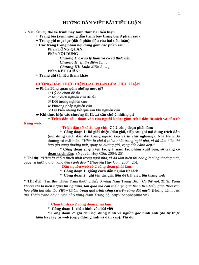 Huong Dan SV Viet Bai Tieu Luan | PDF
