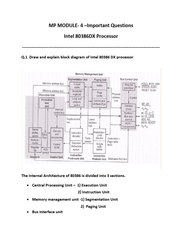 MP Module 4 - Intel 80386dx Processor | PDF | Computer Engineering ...