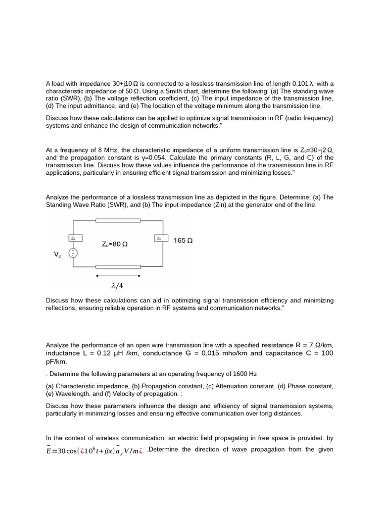 Big Question EMW | PDF | Transmission Line | Waves