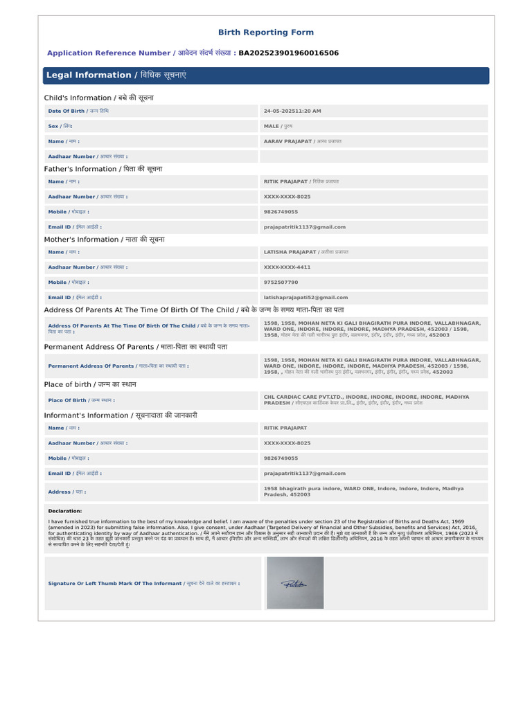 BA202523901960016506 Reporting Form | PDF