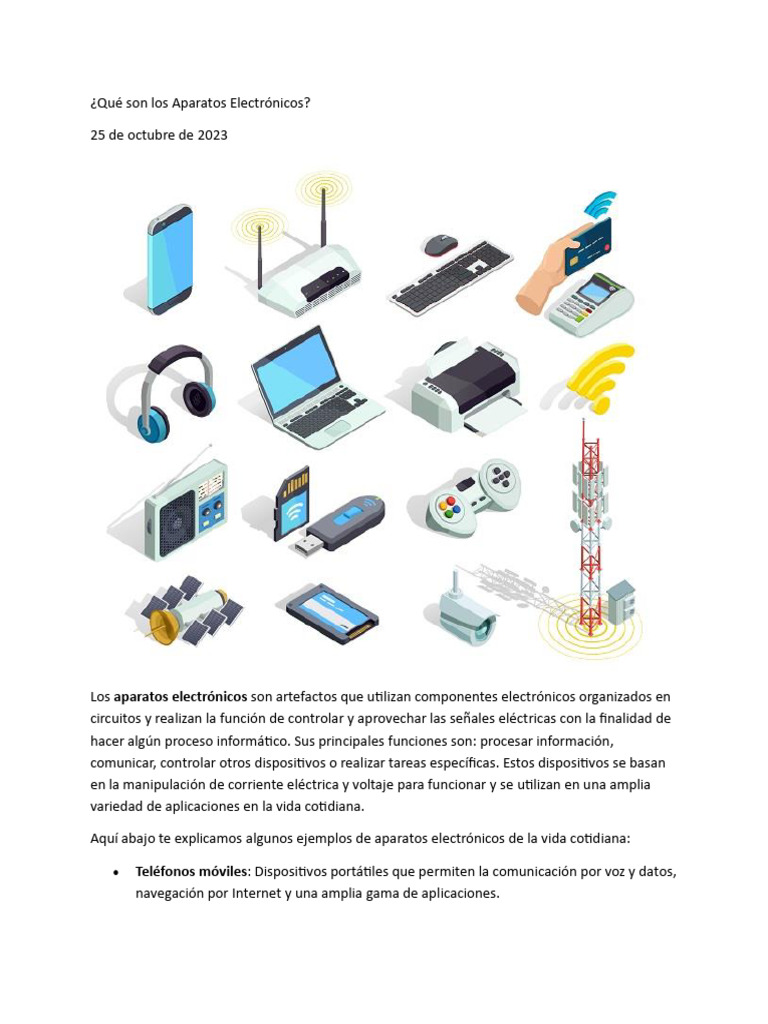 Definición y Ejemplos de Aparatos Electrónicos | PDF | Electrónica ...