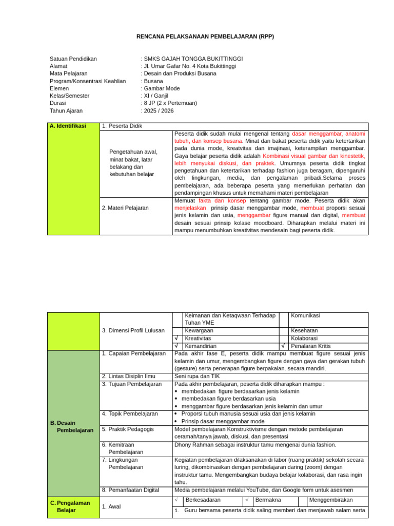 Modul Fase F Gambar Mode | PDF