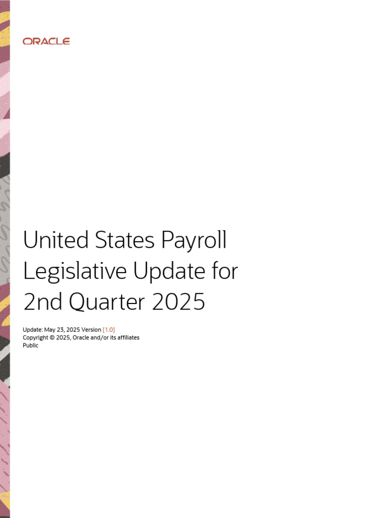 2025 Q2 US Payroll Legislative Announcement | PDF | 401(K) | Payroll Tax