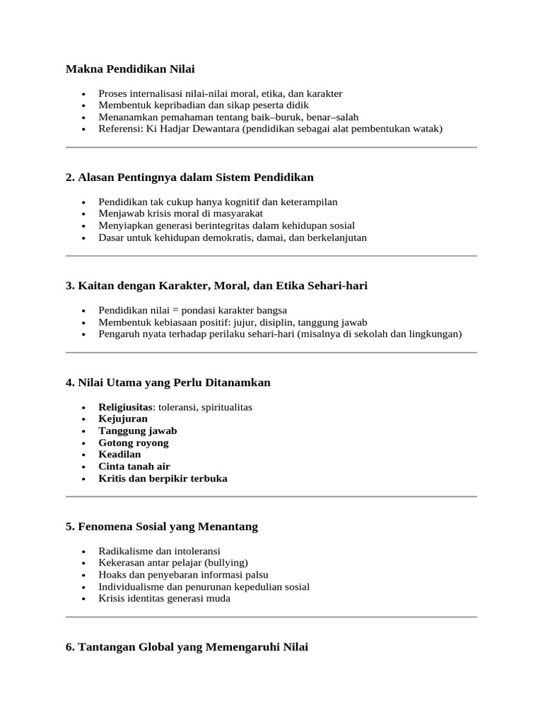 Makna Pendidikan Nilai | PDF