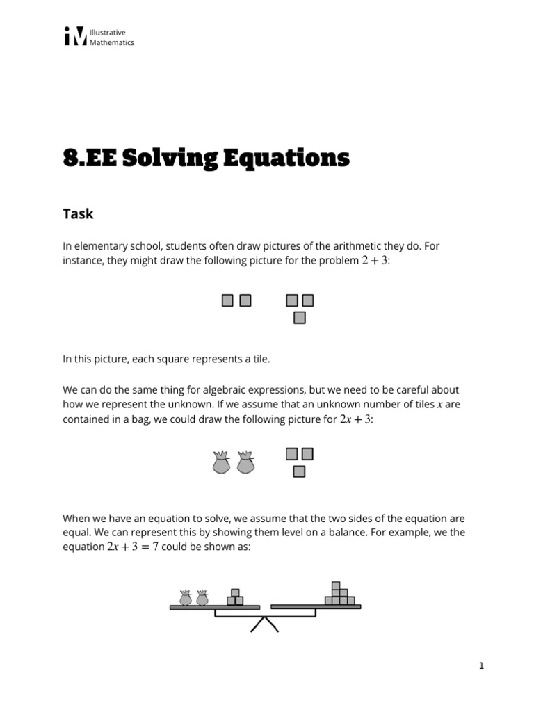 Visual Methods for Solving Equations | PDF | Equations | Elementary ...