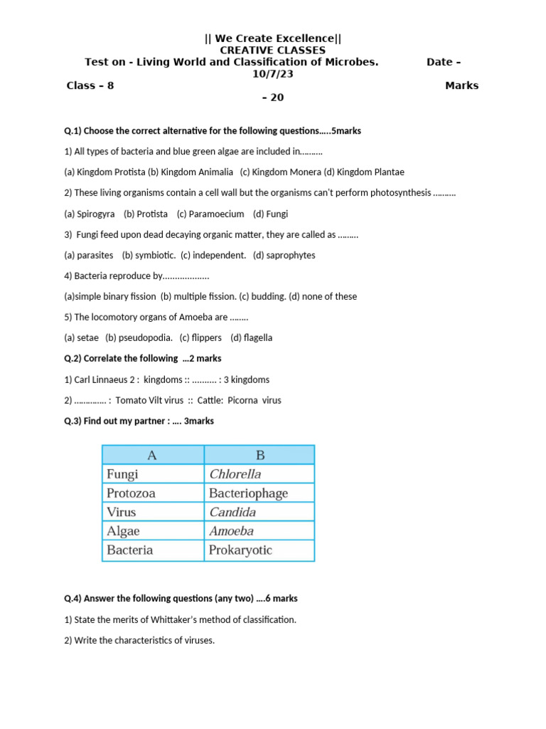 8th Test CH 1 | PDF