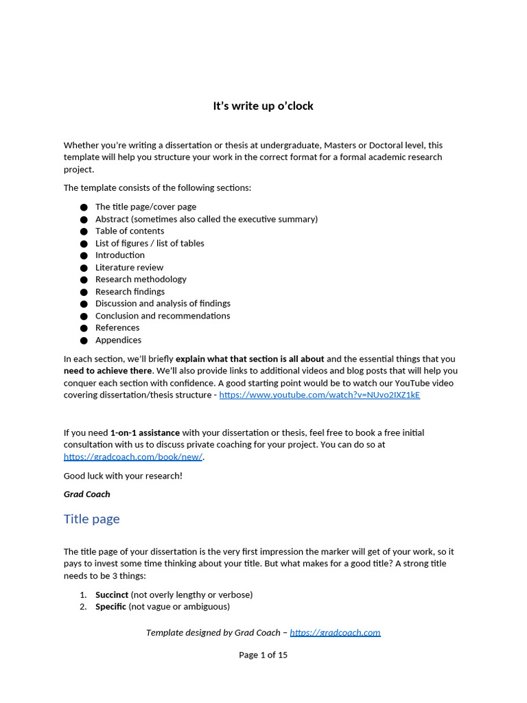 Full Dissertation Template | PDF | Thesis | Statistics
