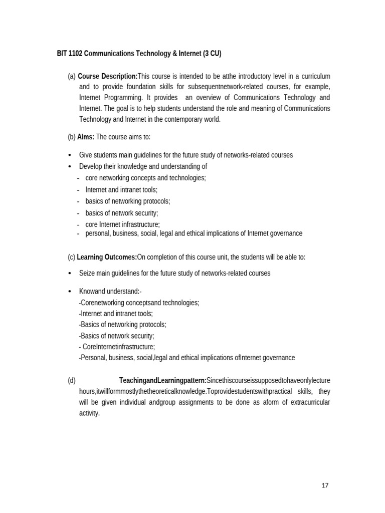 BIT 1102 Communications Technology | PDF
