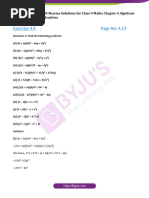 Class 9 NCERT Polynomial Formulas | PDF