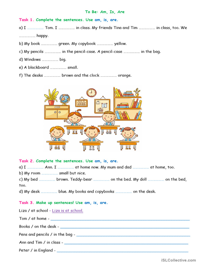 Exercises on Verb "To Be" for Class 5 | PDF