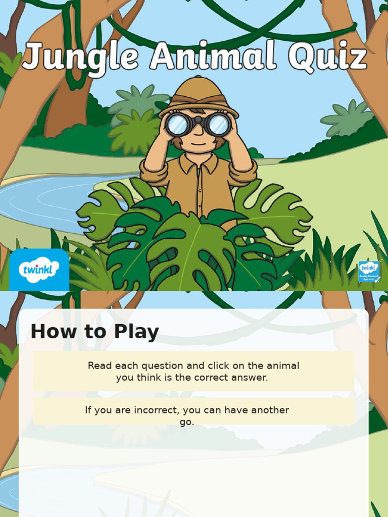 T TP 629 Ks1 Jungle Animal Quiz Powerpoint Ver 2 | PDF