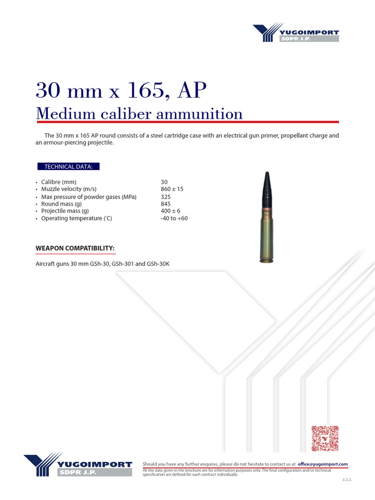 30 MM X 165 AP For GSh-30, 301, 30K Eng. | PDF