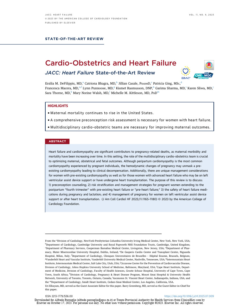 Cardio-Obstetrics and Heart Failure | PDF | Heart Failure | Pregnancy