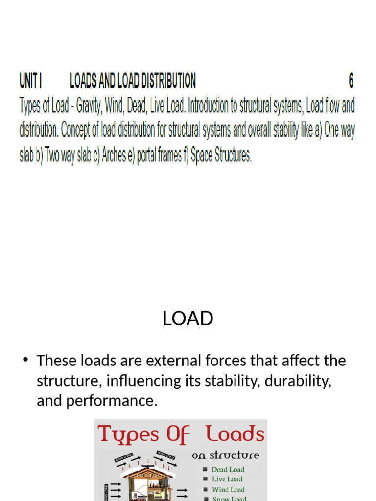 Unit 1 LOADS AND LOAD DISTRIBUTION-1 | PDF | Beam (Structure) | Truss