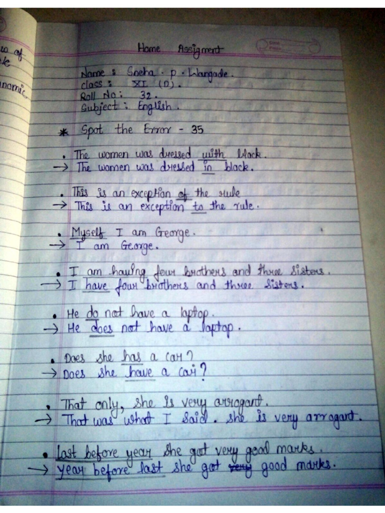 Home Assignment English | PDF