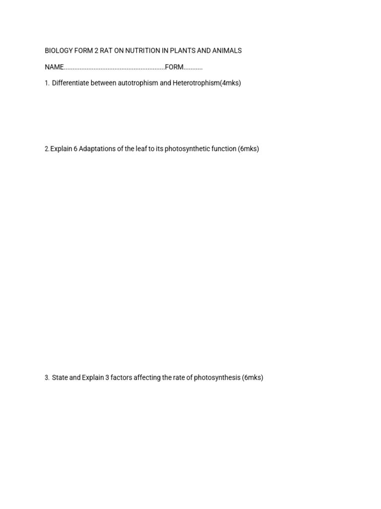 Biology Form 2-Wps Office | PDF